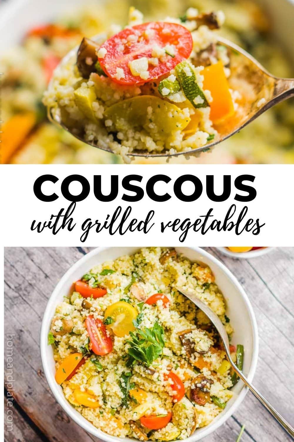 Easy Couscous with Grilled Vegetables, Lemon & Goat Cheese - Home & Plate