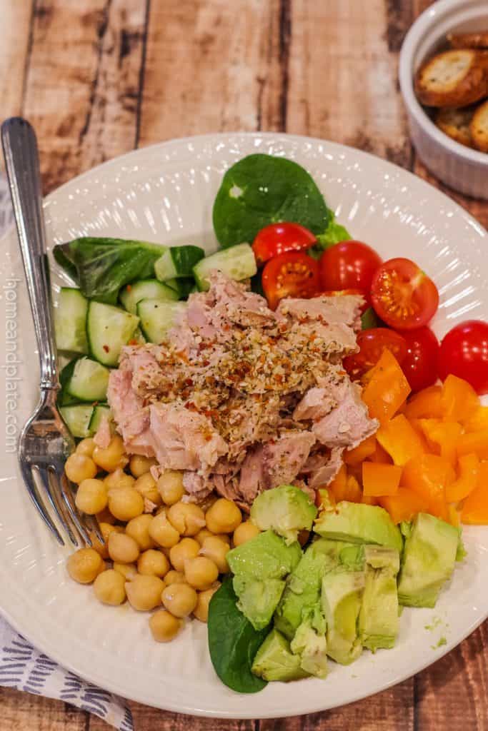 Easy Tuna Chickpea Salad (High Protein) - Home & Plate